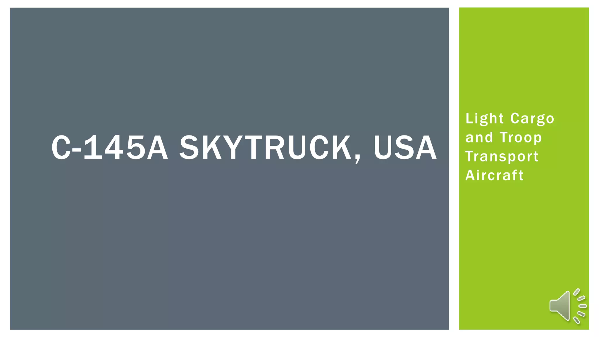 C 145 a, usa - skytruck light twin-engine aircraft | PPTX