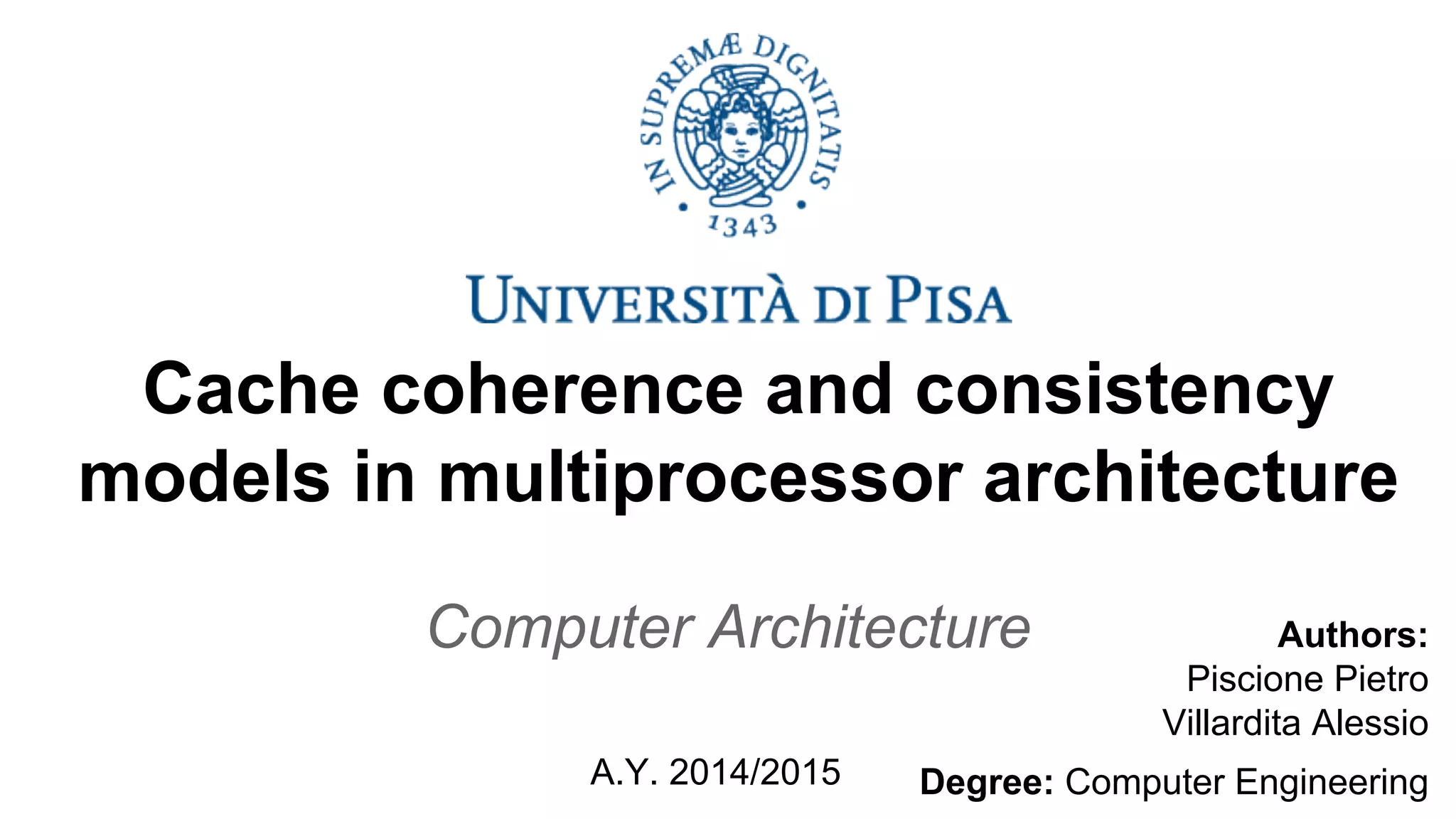 Coherence and consistency models in multiprocessor architecture | PDF
