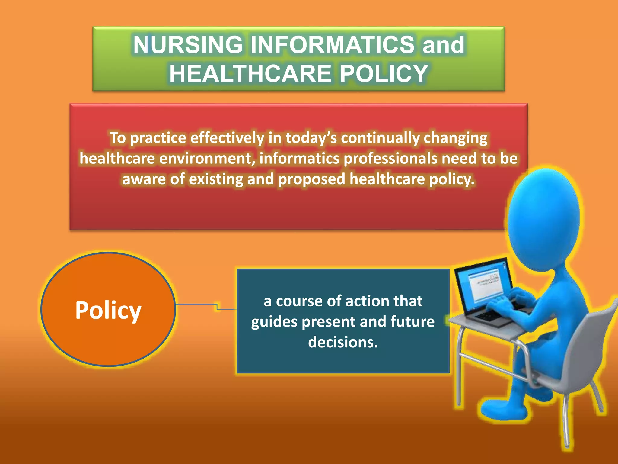 NURSING INFORMATICS and HEALTHCARE POLICY | PPT