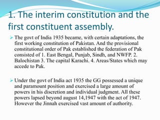 Constitutional Development from 1947 to 1958 | PPTX