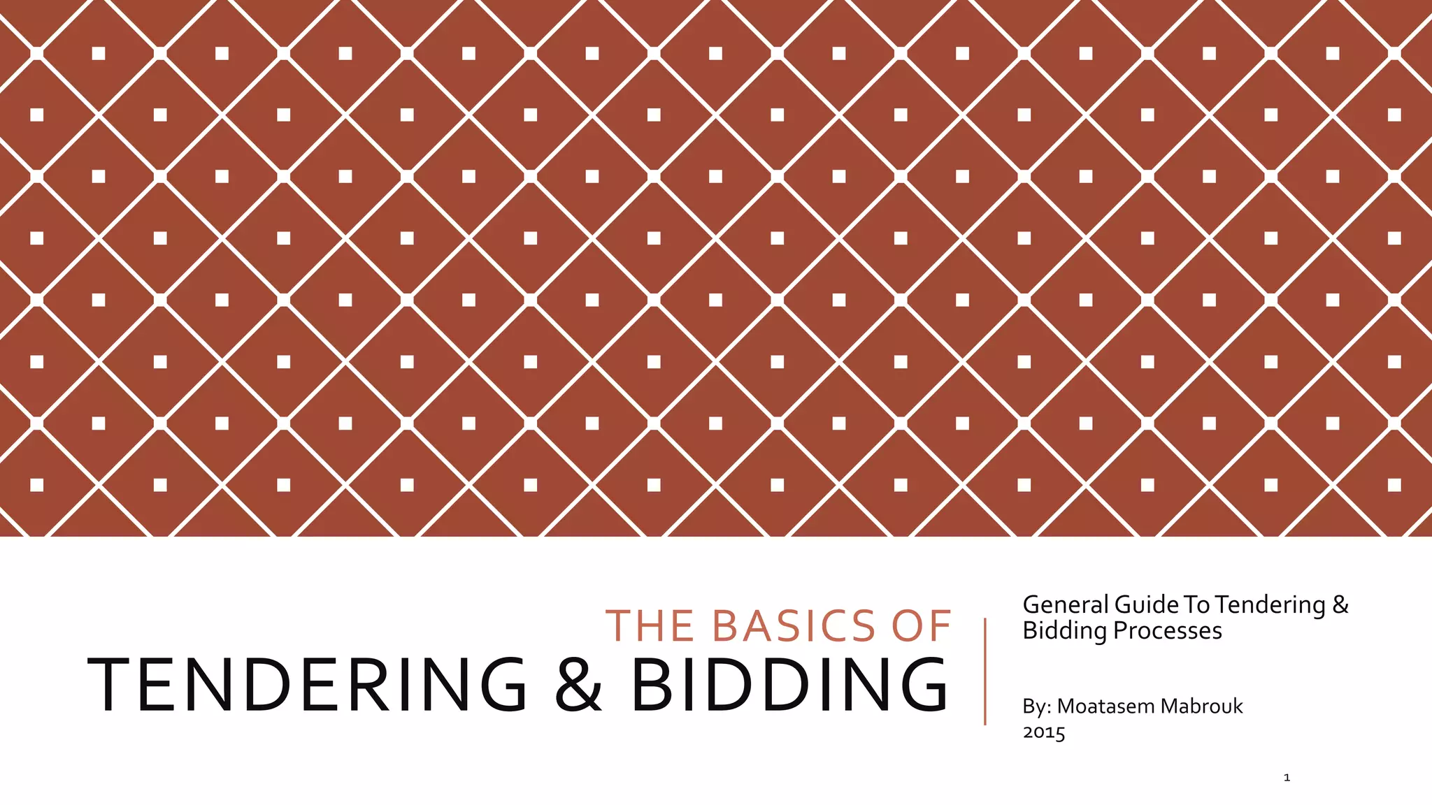 The Basics of Tendering & Bidding | PPT