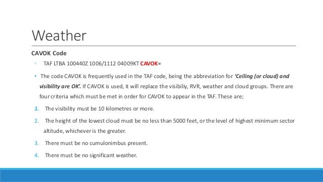 Aviation Meteorology - Terminal Aerodrome Forecasts Aviation Meteorology - Terminal Aerodrome Forecasts