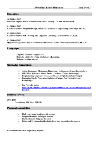 Lebenslauf - CV | PDF