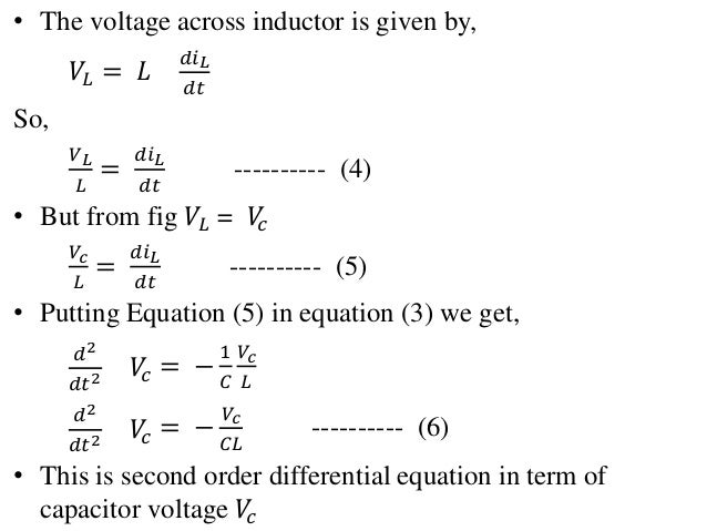 Time Domain response of second order linear circuit