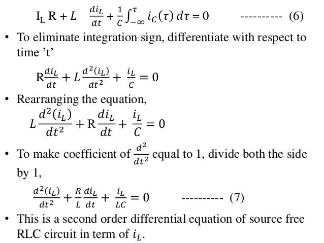 Time Domain response of second order linear circuit