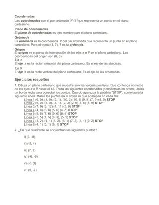 Plano cartesiano | PDF