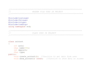 C++ coding for Banking System program | PDF