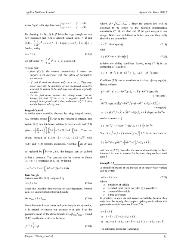 Sliding mode control of non linear | PDF