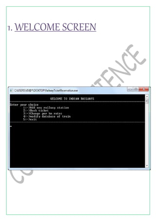 C.S. project report on railway ticket reservation | DOCX