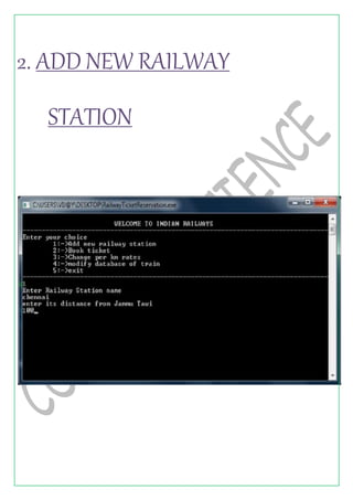 C.S. project report on railway ticket reservation | DOCX