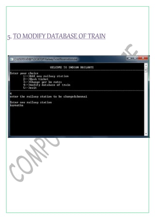 C.S. project report on railway ticket reservation | DOCX