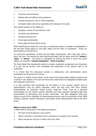 C.003 task based risk assessment | PDF