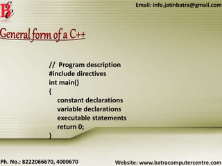 C++ Programming Language Training in Ambala ! Batra Computer Centre | PPT