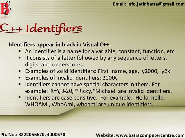 C++ Programming Language Training in Ambala ! Batra Computer Centre | PPT