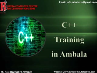 C++ Training Institute in Ambala ! Batra Computer Centre | PPT