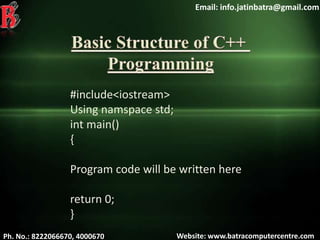 C++ Training Institute in Ambala ! Batra Computer Centre | PPT