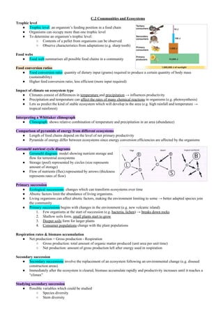 C.1-C.6 Ecology and Conservation Notes | PDF
