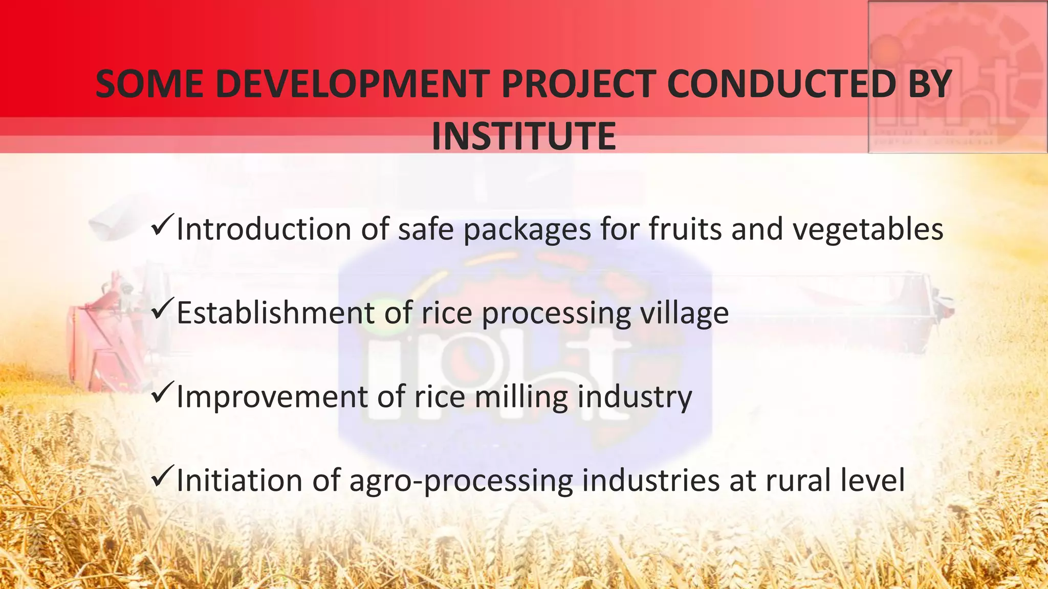 IPHT industrial training final presentation | PDF