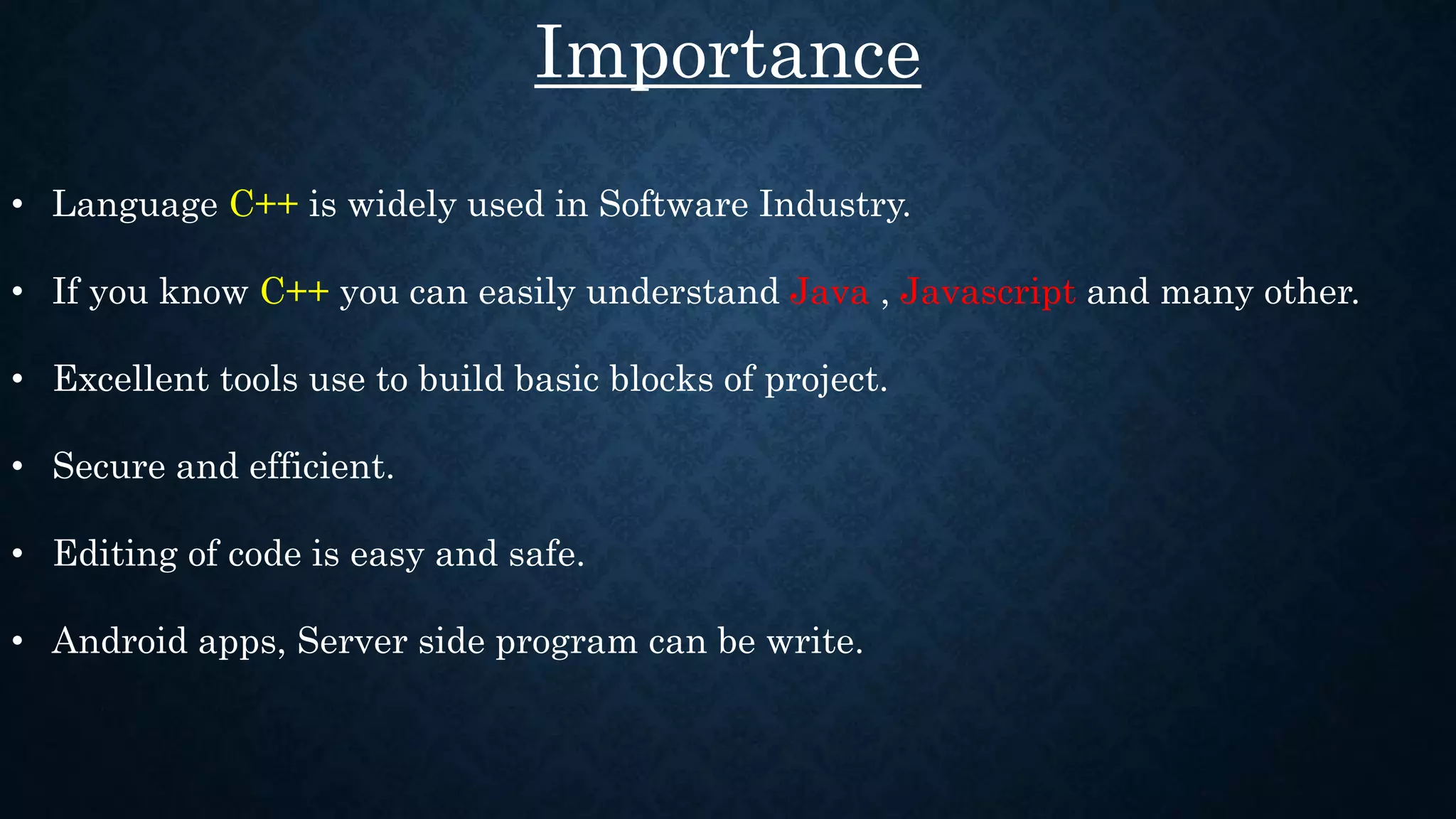 Basic information of C++ | PPTX
