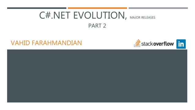 C#.net evolution part 2 | PPT