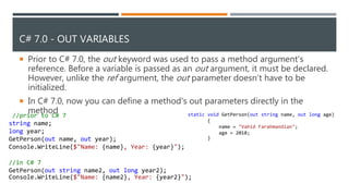 C#.net evolution part 2 | PPT