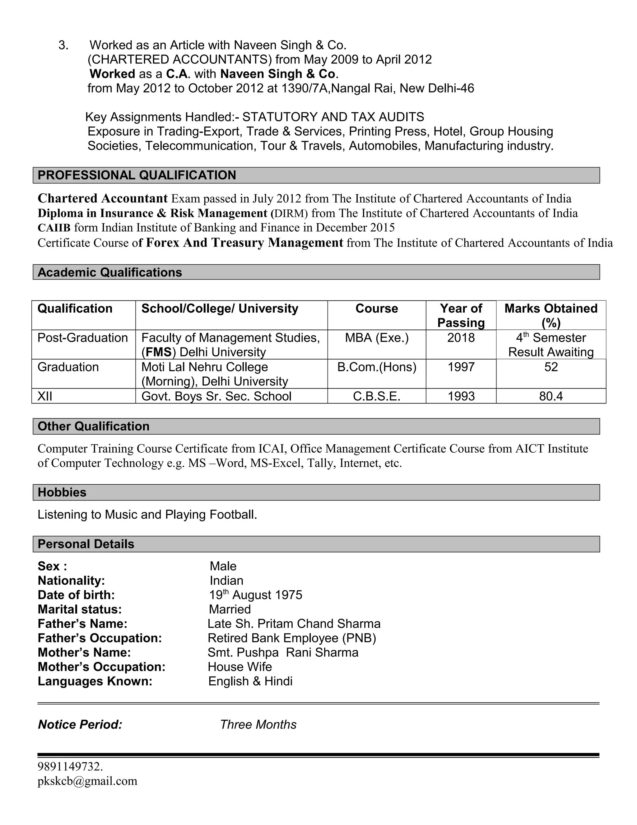 CA. Pradeep Kumar Sharma | DOC | Business Accounting & Finance | Business CA. Pradeep Kumar Sharma | DOC | Business Accounting & Finance | Business