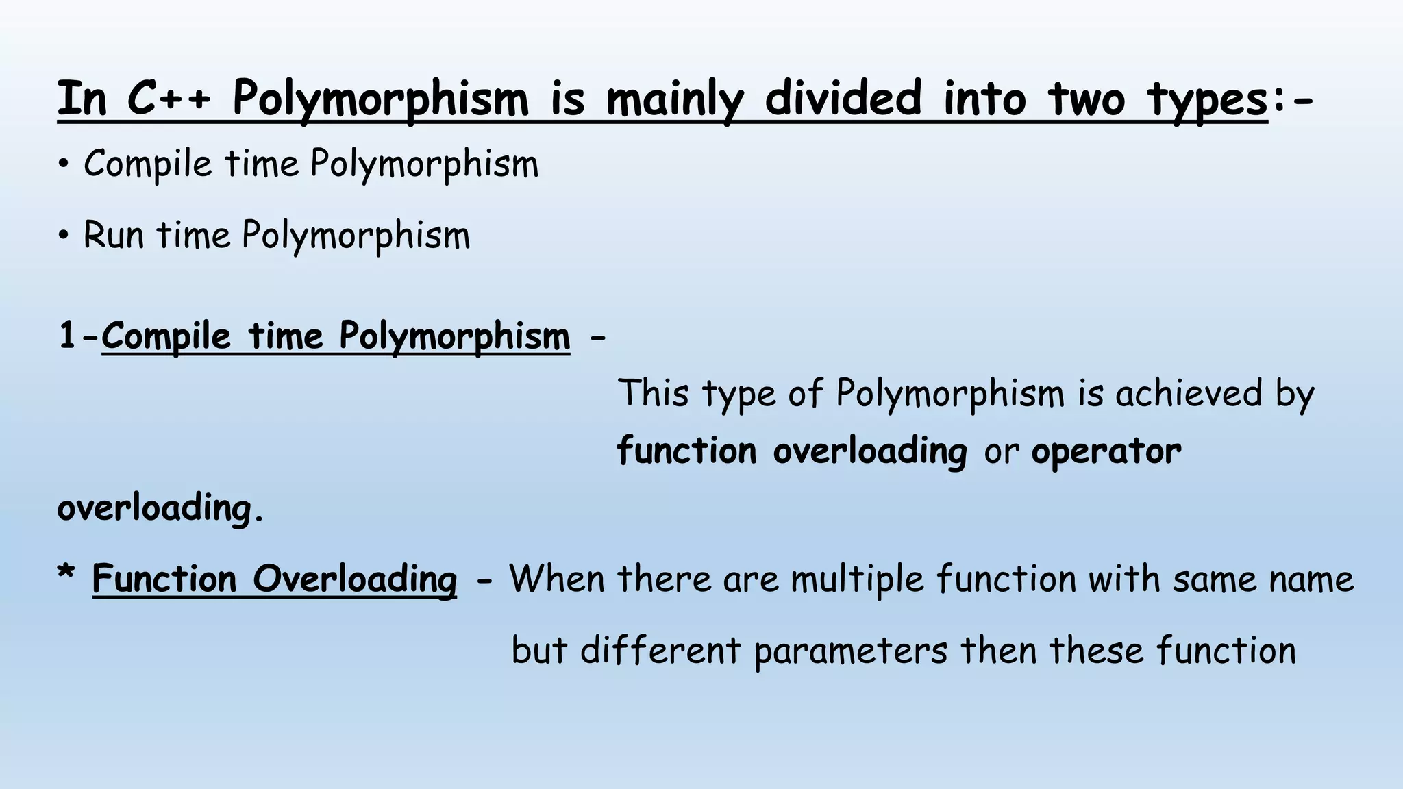 polymorphism and virtual function | PPTX