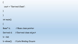 polymorphism and virtual function | PPTX