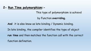 polymorphism and virtual function | PPTX