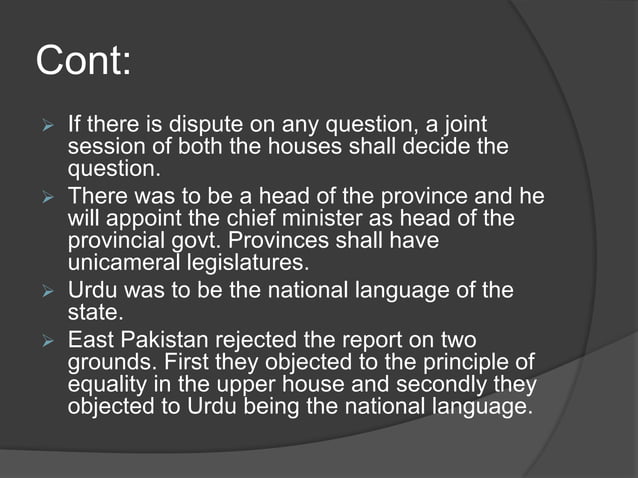 Constitutional Development from 1947 to 1958 | PPTX | Islam | Religion & Spirituality