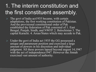 Constitutional Development from 1947 to 1958 | PPTX