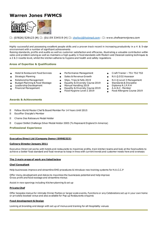 Warren Jones C.V | PDF