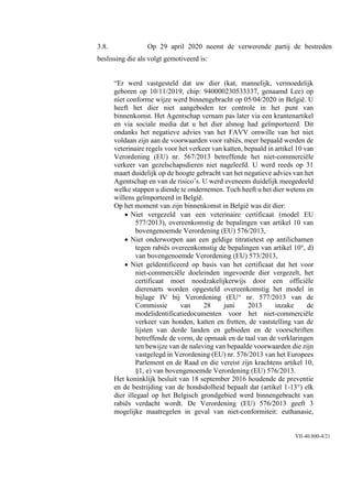 Eigenares kater Lee moet FAVV 700 euro betalen | PDF