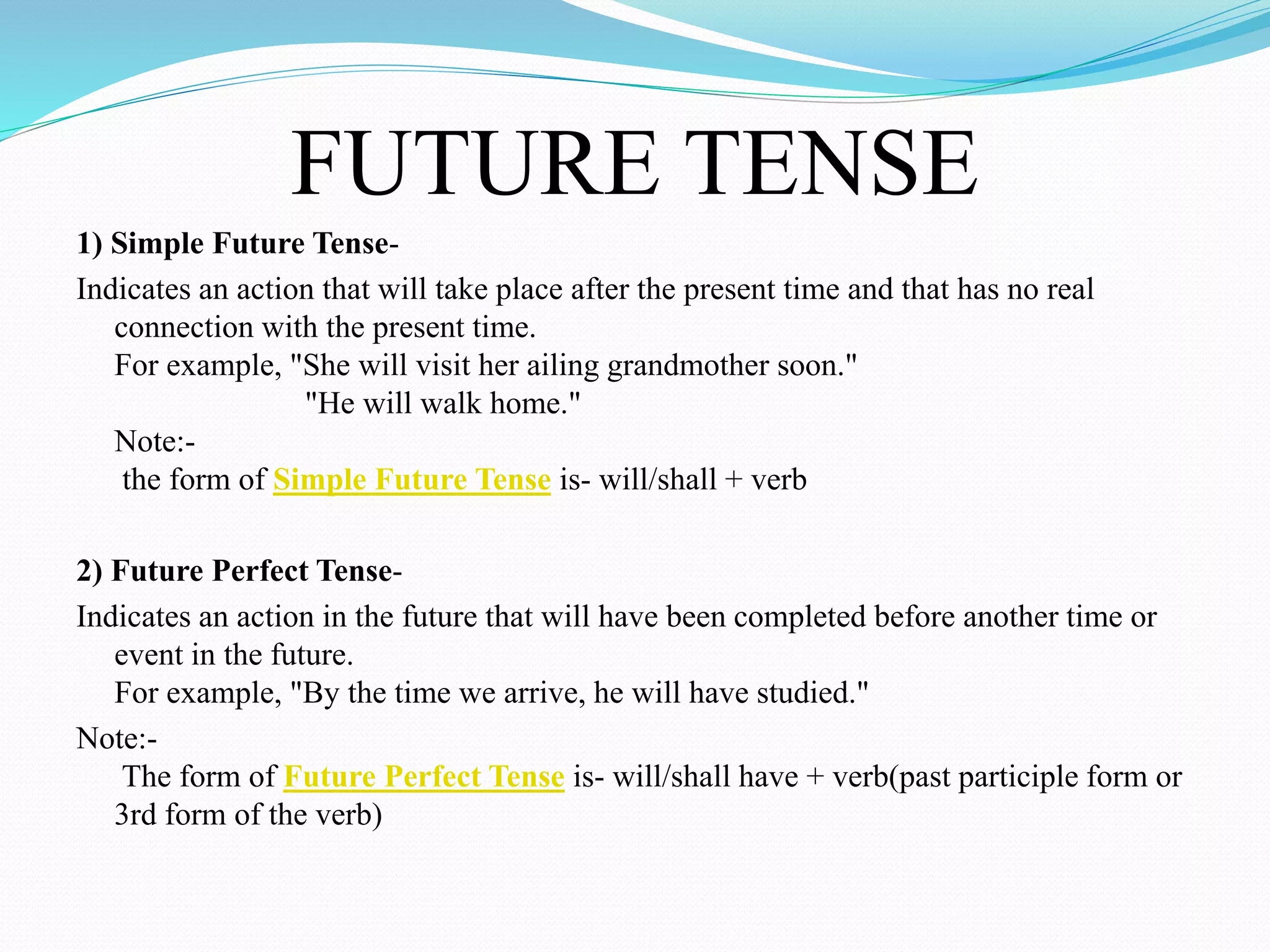 TOPIC -4 TENSE | PPTX
