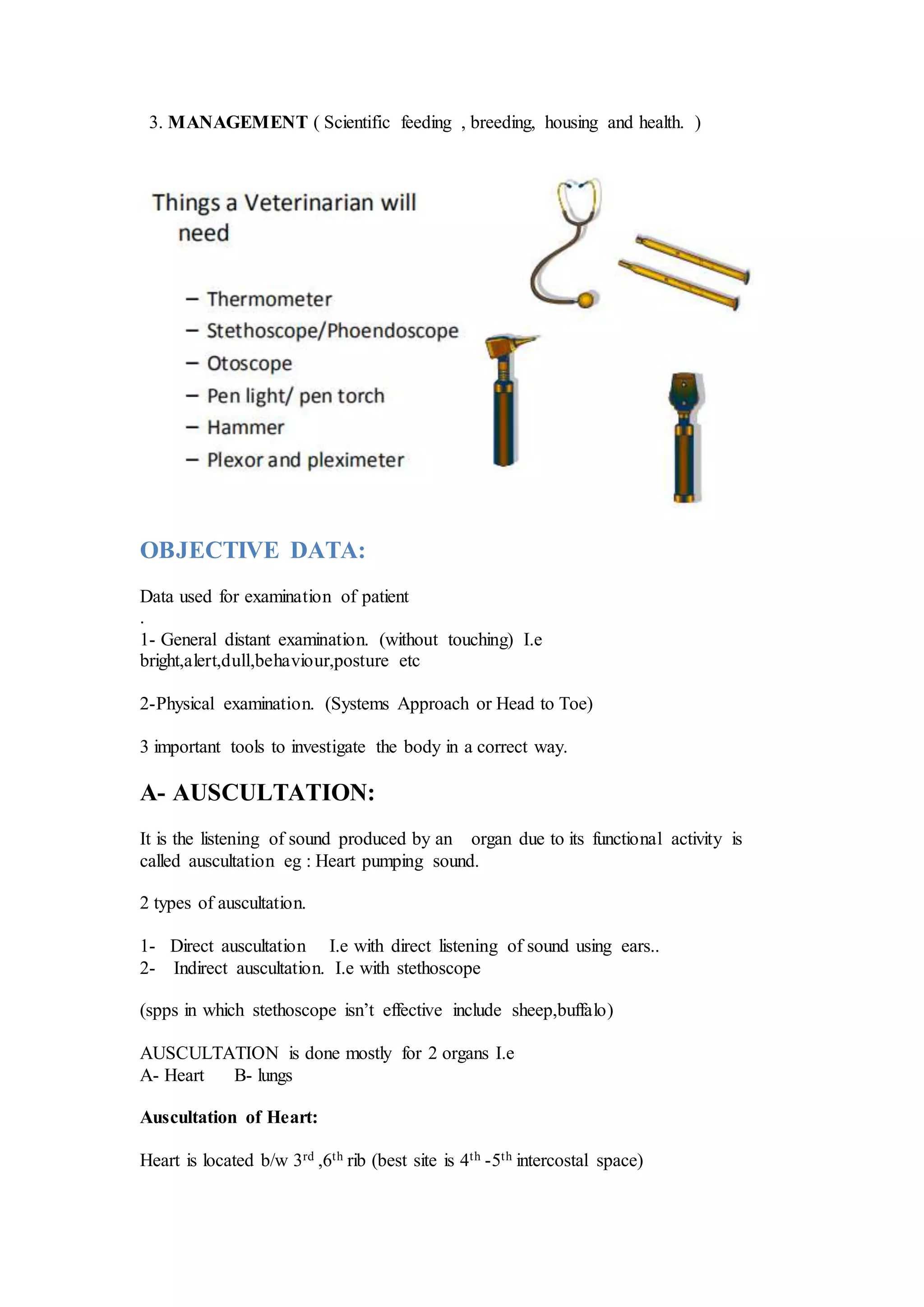 Clinical examination of animals | DOC