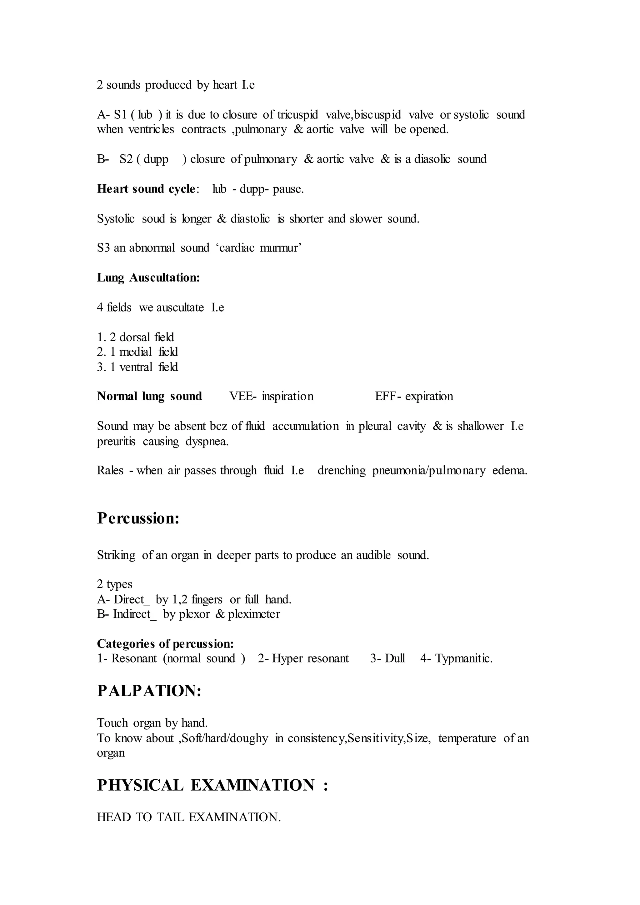 Clinical examination of animals | DOC