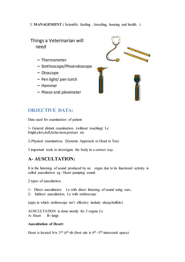 Clinical examination of animals | DOC | Veterinary Medicine | Pets