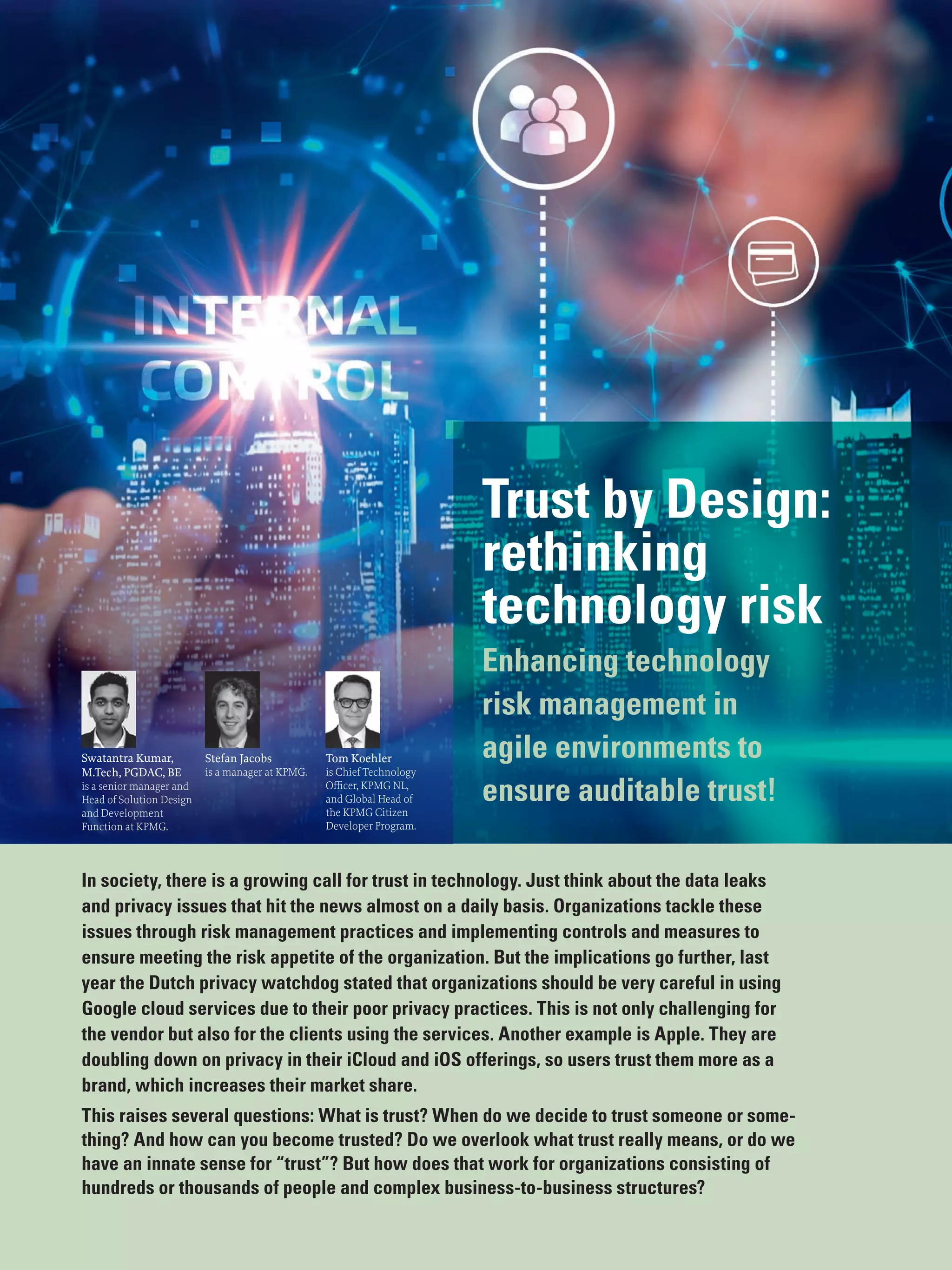 Trust by Design: Rethinking Technology Risk | PDF