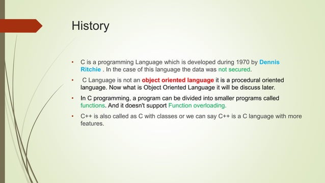 C++ programming language basic to advance level | PPT