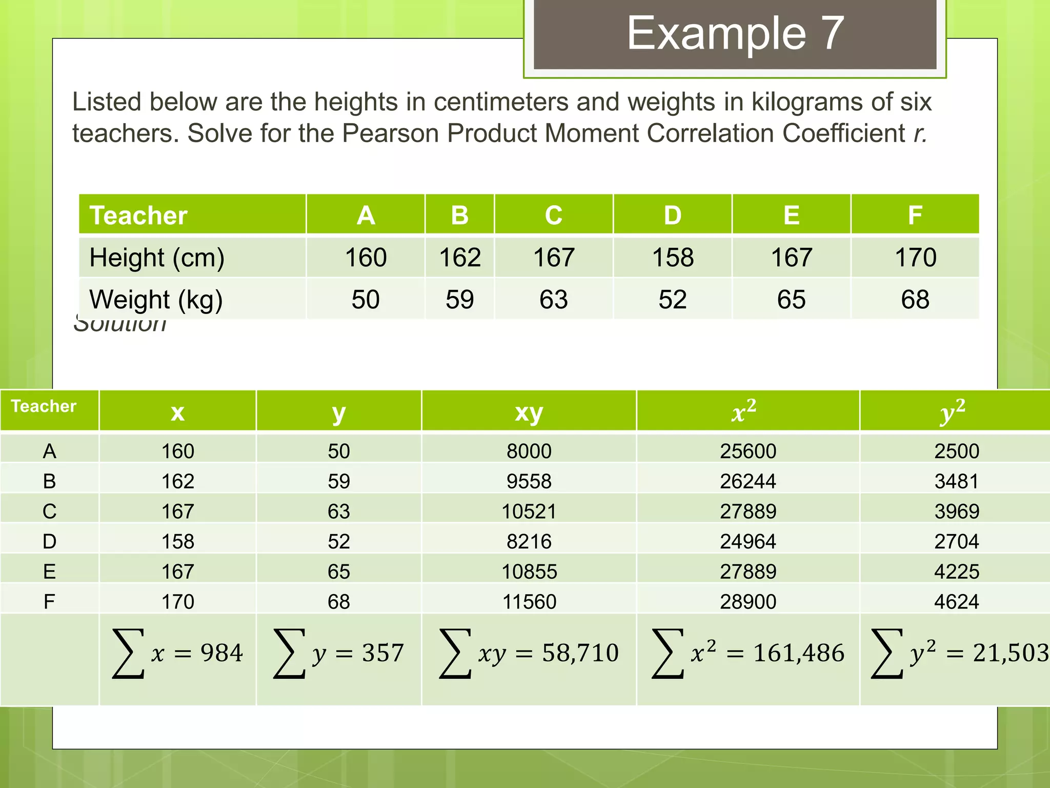 Pearson Product Moment Correlation Coefficient Pptx Physics Science