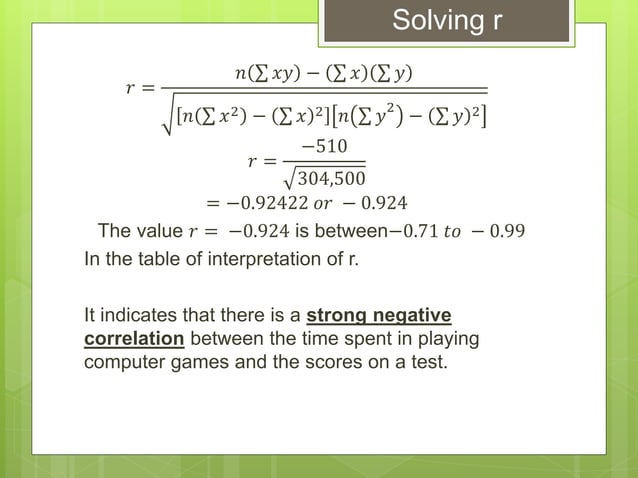 PEARSON PRODUCT MOMENT CORRELATION COEFFICIENT | PPTX | Physics | Science