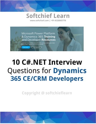 C#.net interview questions for dynamics 365 ce crm developers | PDF