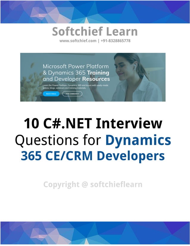 C#.net interview questions for dynamics 365 ce crm developers | PDF