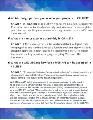 C#.net interview questions for dynamics 365 ce crm developers | PDF
