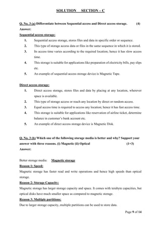 C. Science (I) solution.pdf | Operating Systems | Computer Software and Applications