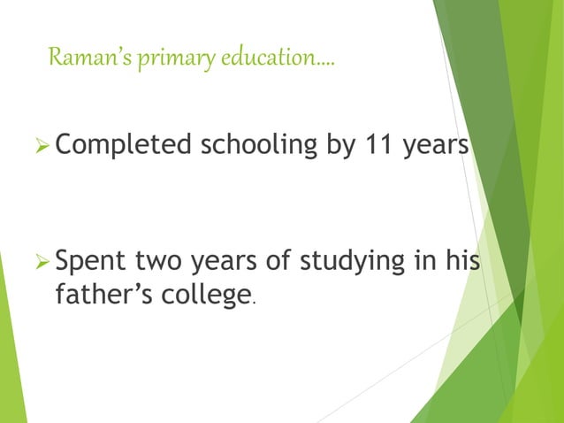 C.V.RAMAN BIOGRAPHY.ppt | Physics | Science