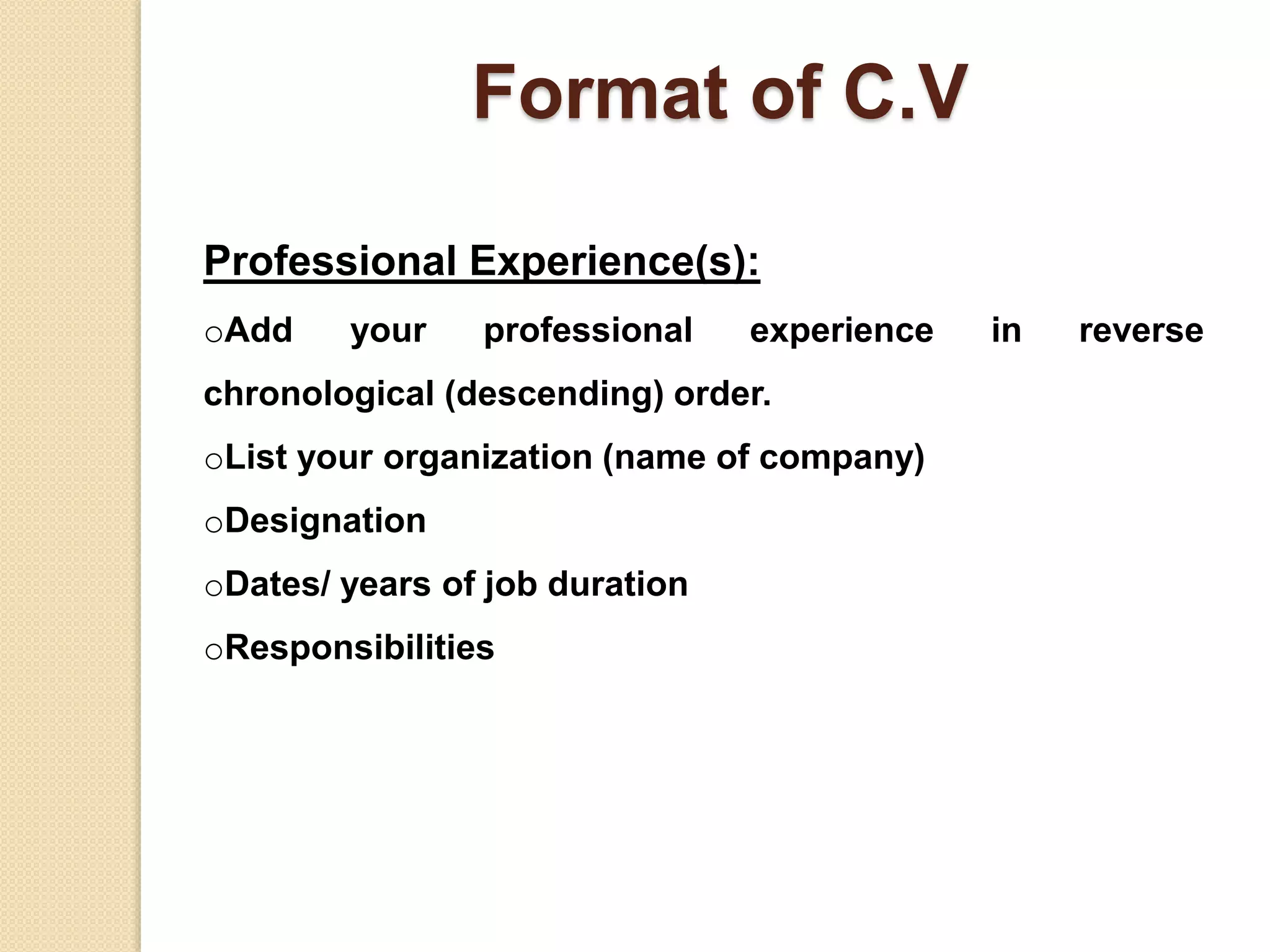Types of CV | PPTX