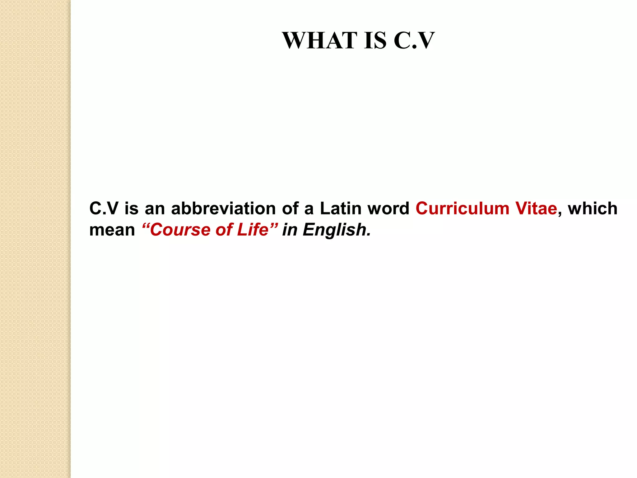 Types of CV | PPTX