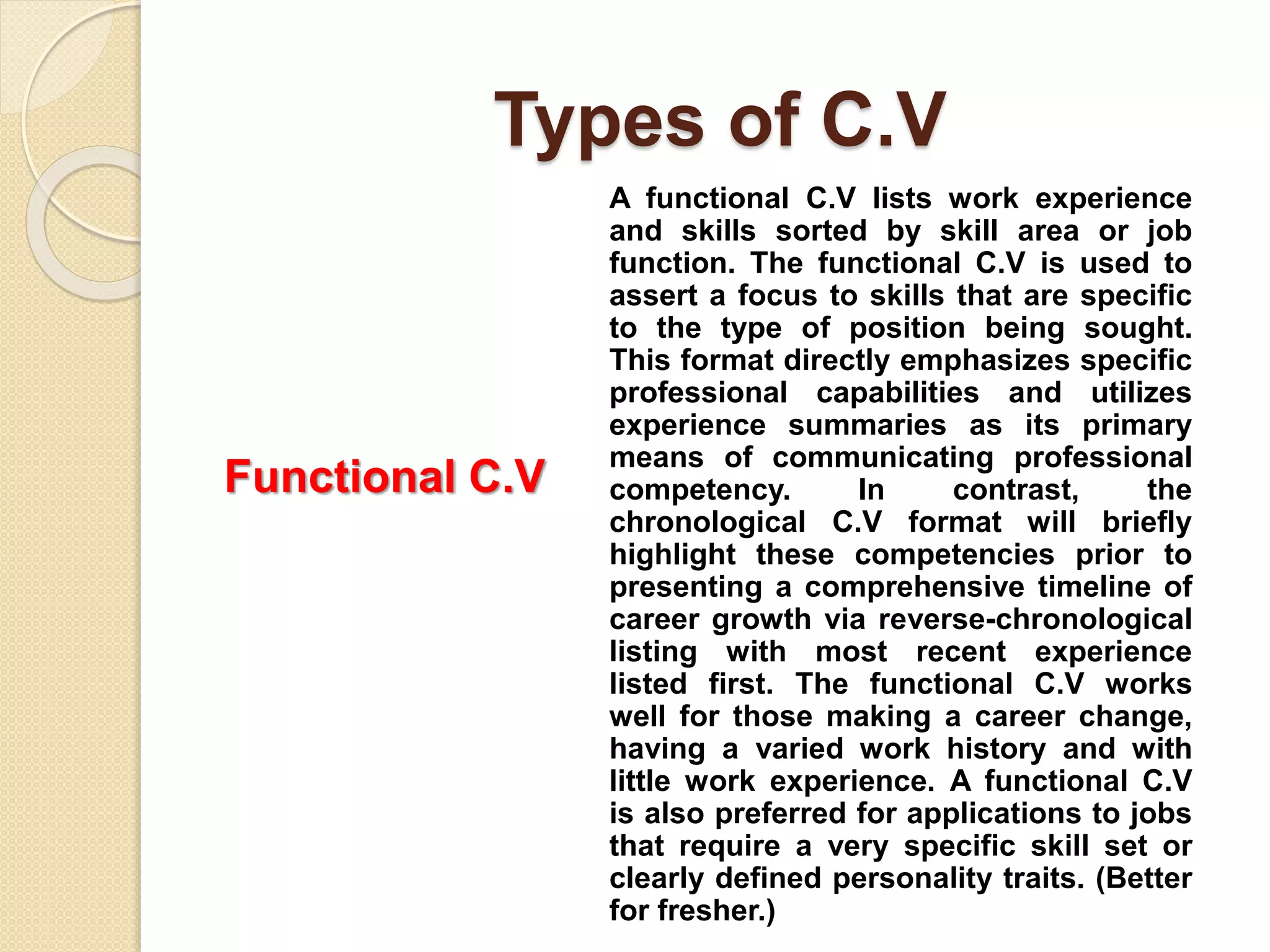 Types of CV | PPTX