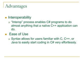 C#.ppt | Programming Languages | Computing